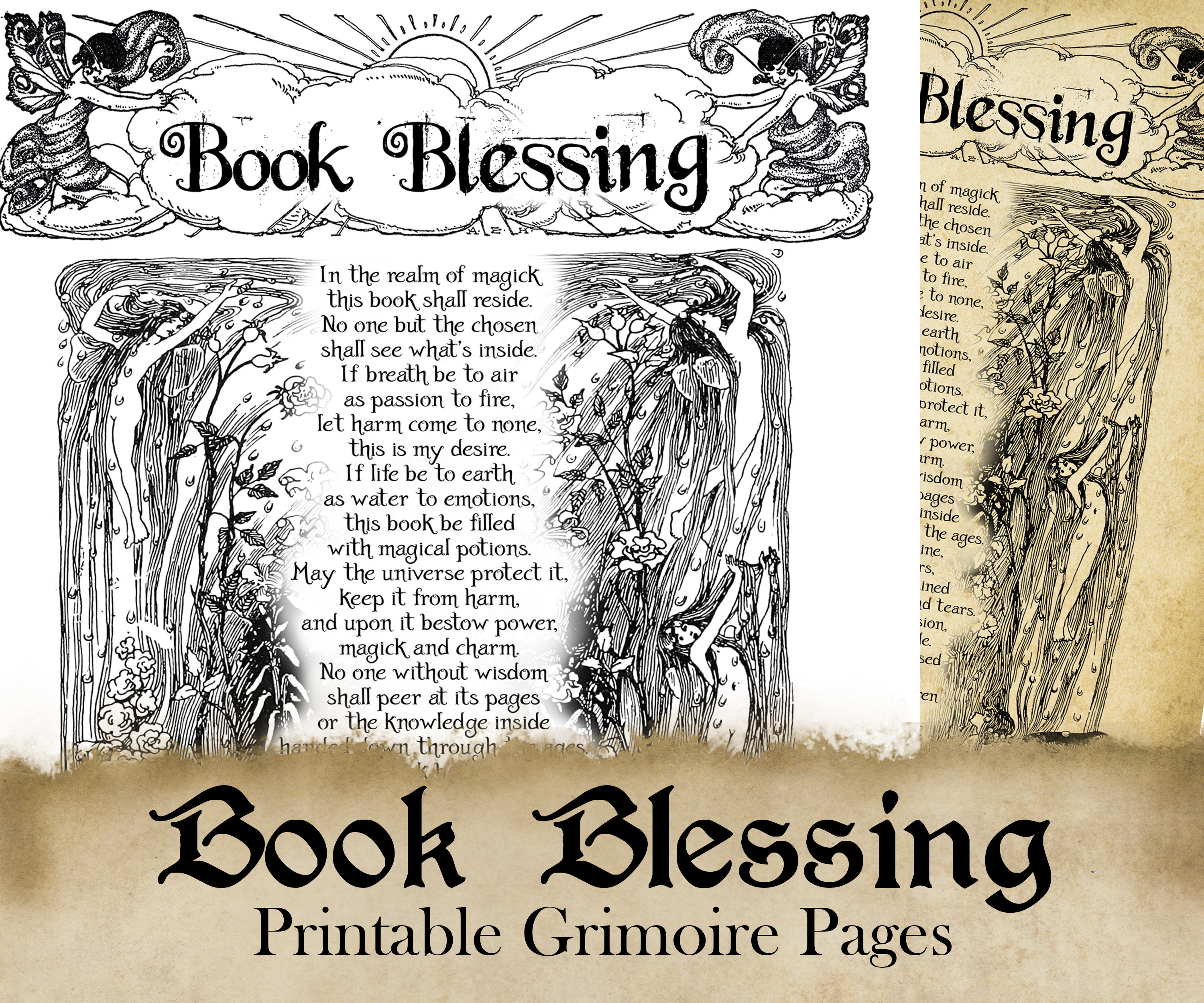 Book Blessing Printable / Grimoire Downloads / Book of Shadows ...
