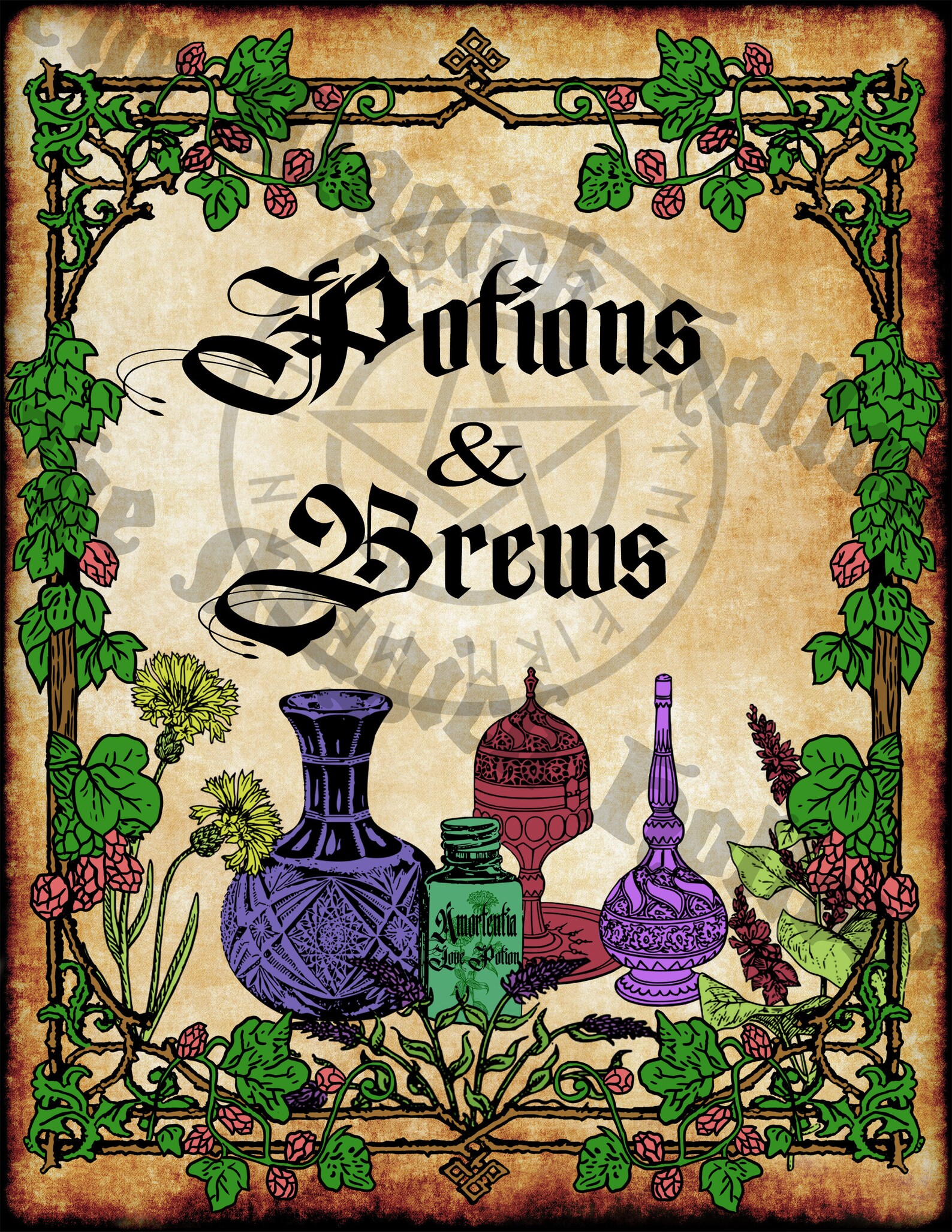 Printable Spell Book Title Pages / Book of Shadows Downloadable ...