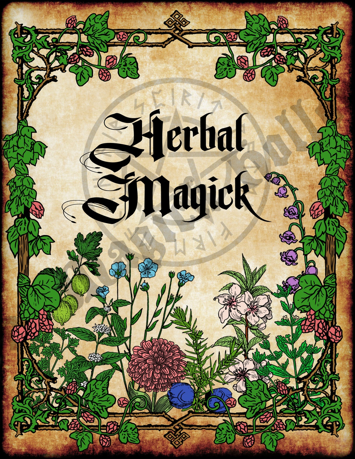Printable Spell Book Title Pages / Book of Shadows Downloadable ...