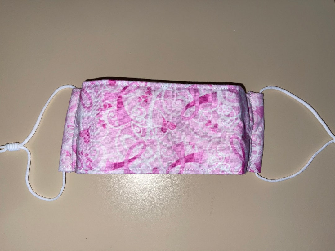 Breast Cancer Ribbons and Hearts 3D Origami Anti Fog Mask With Nose ...