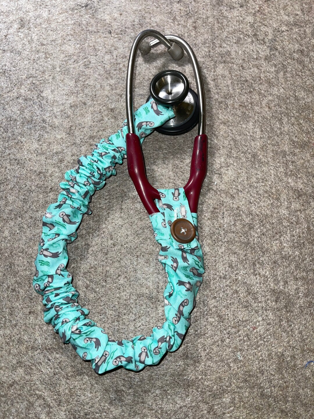 Stethoscope Scrunchie Cover - Swimming Otters Pattern - Etsy