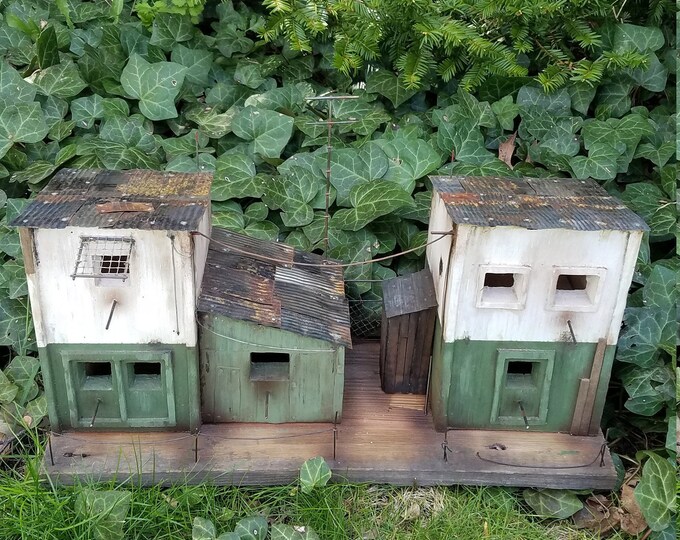 Multi Unit Rustic Birdhouse - Etsy