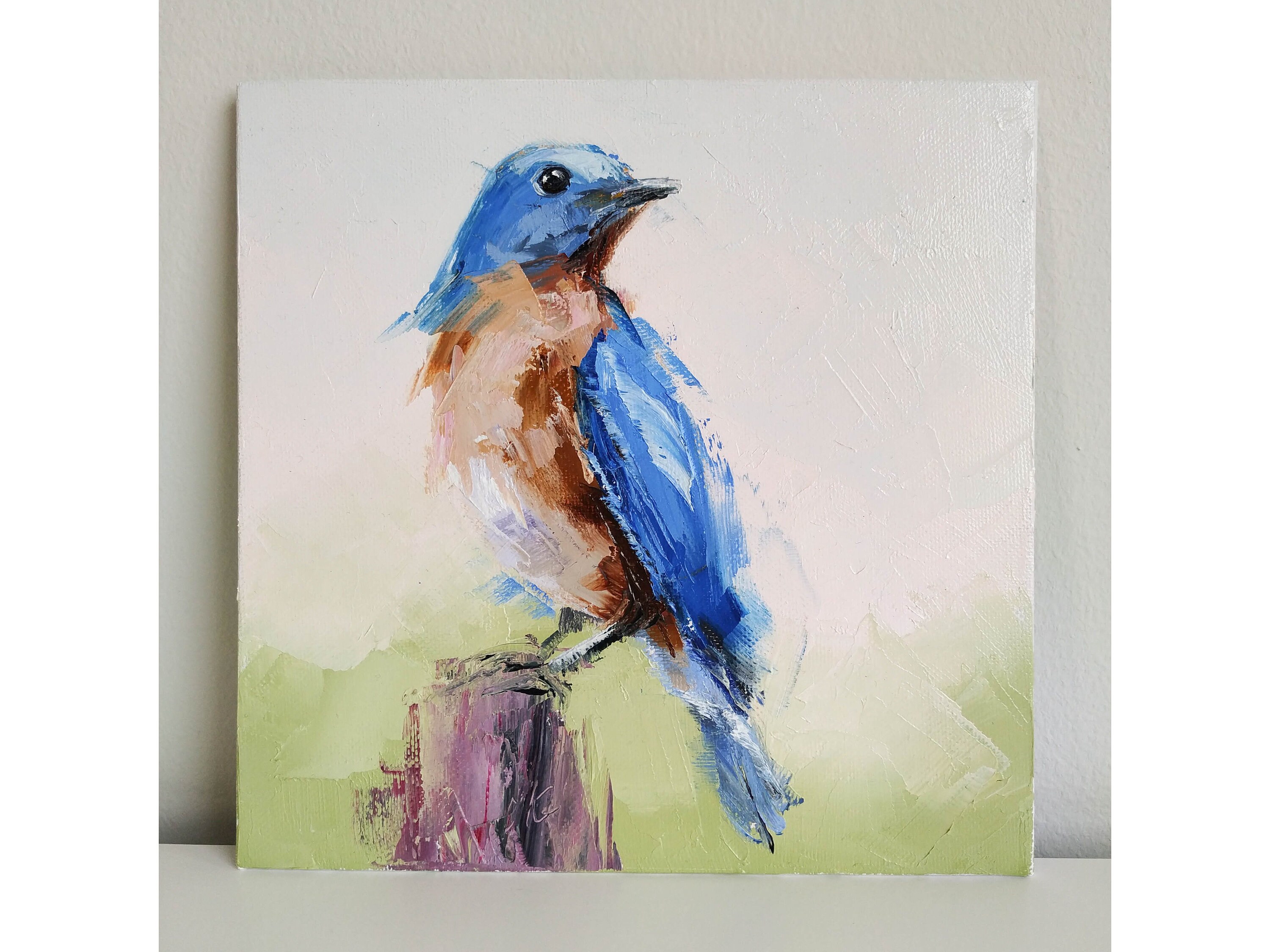 Abstract Blue Bird Painting