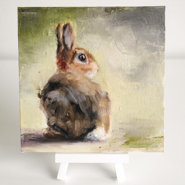 Baby Rabbit Painting - Etsy