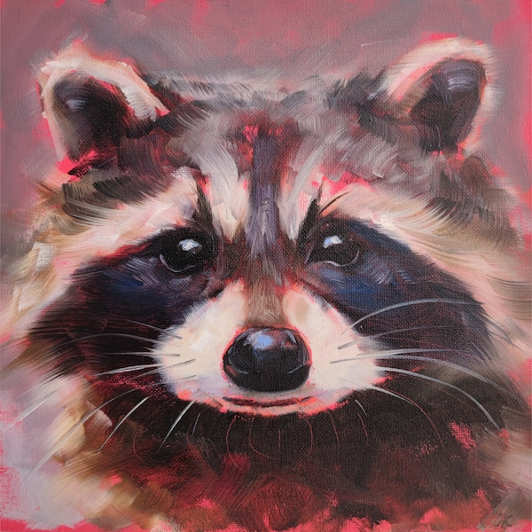 Raccoon Painting - Etsy