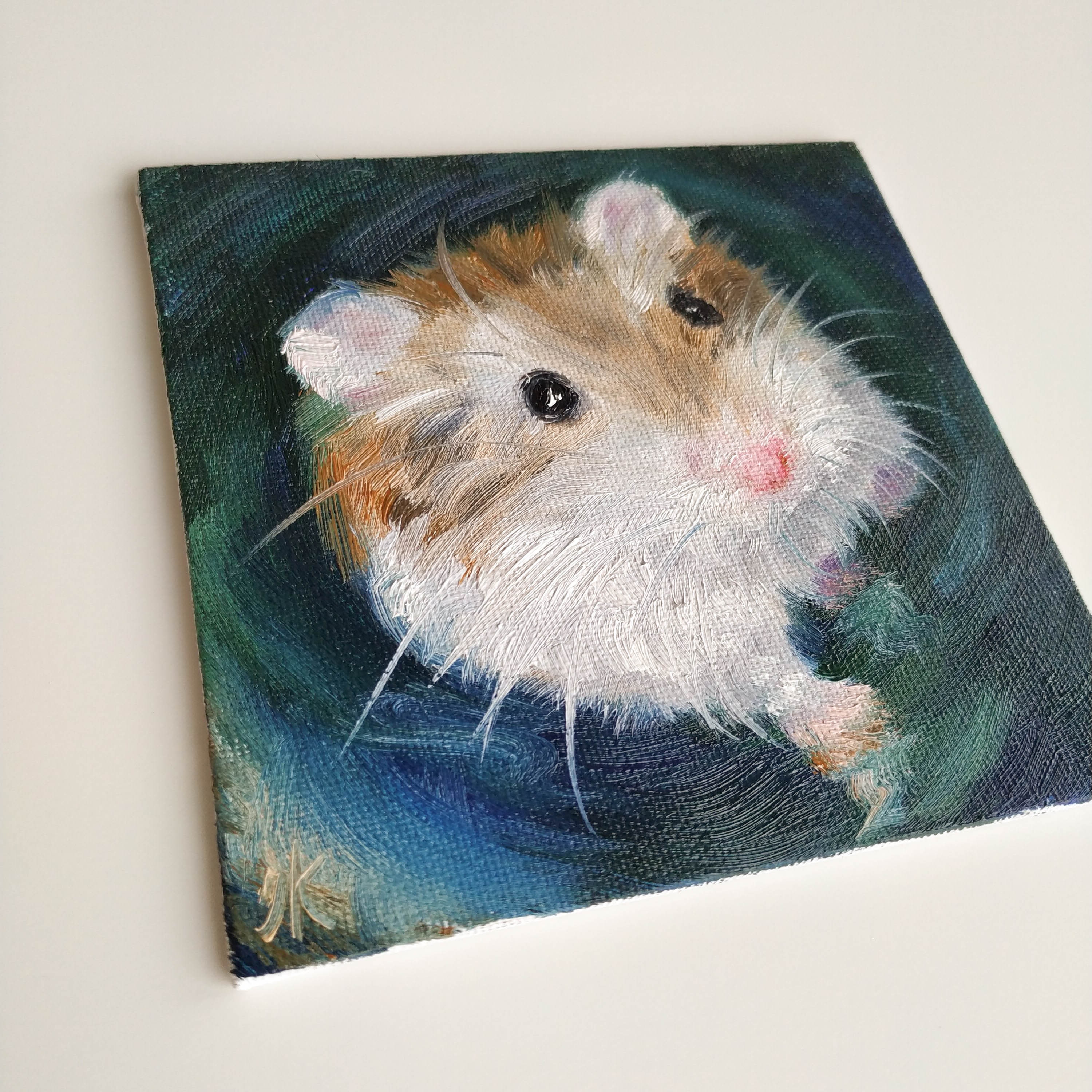 Pet Supplies Hamster painting Original animal wall art on small canvas ...