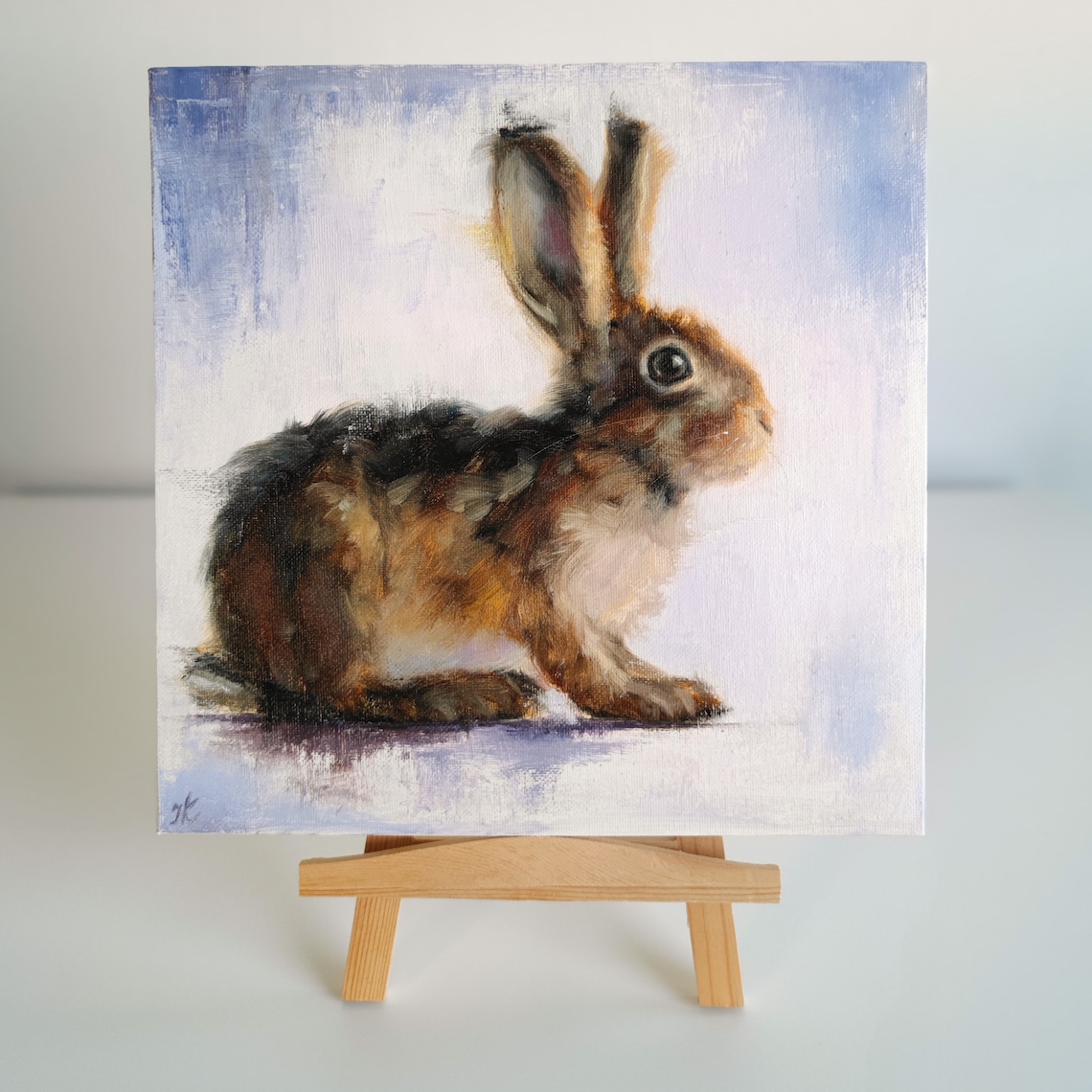 Rabbit Painting Original Bunny Artwork on Canvas Panel 10 by | Etsy