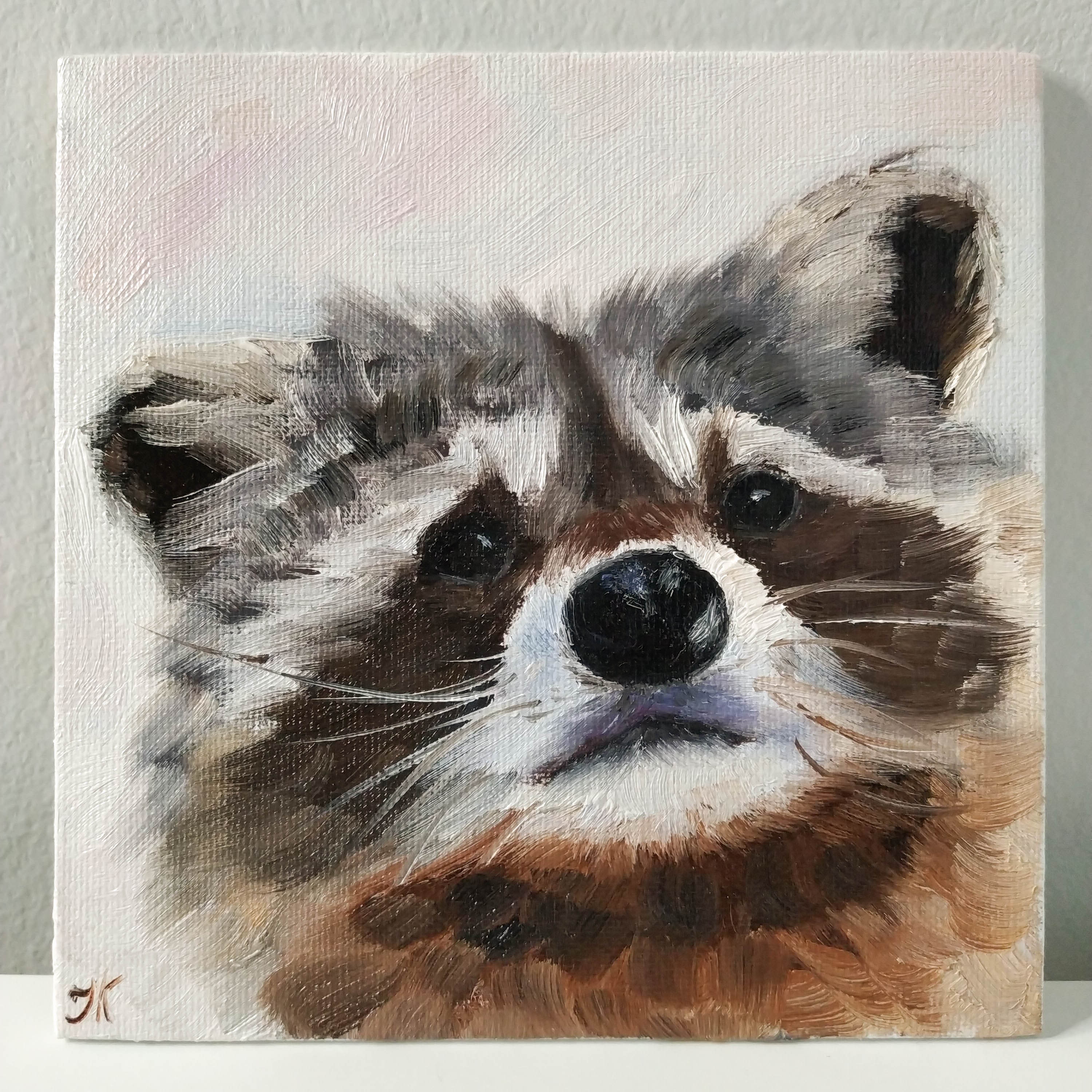 Raccoon Painting Original Animal Artwork on Canvas 6 by | Etsy