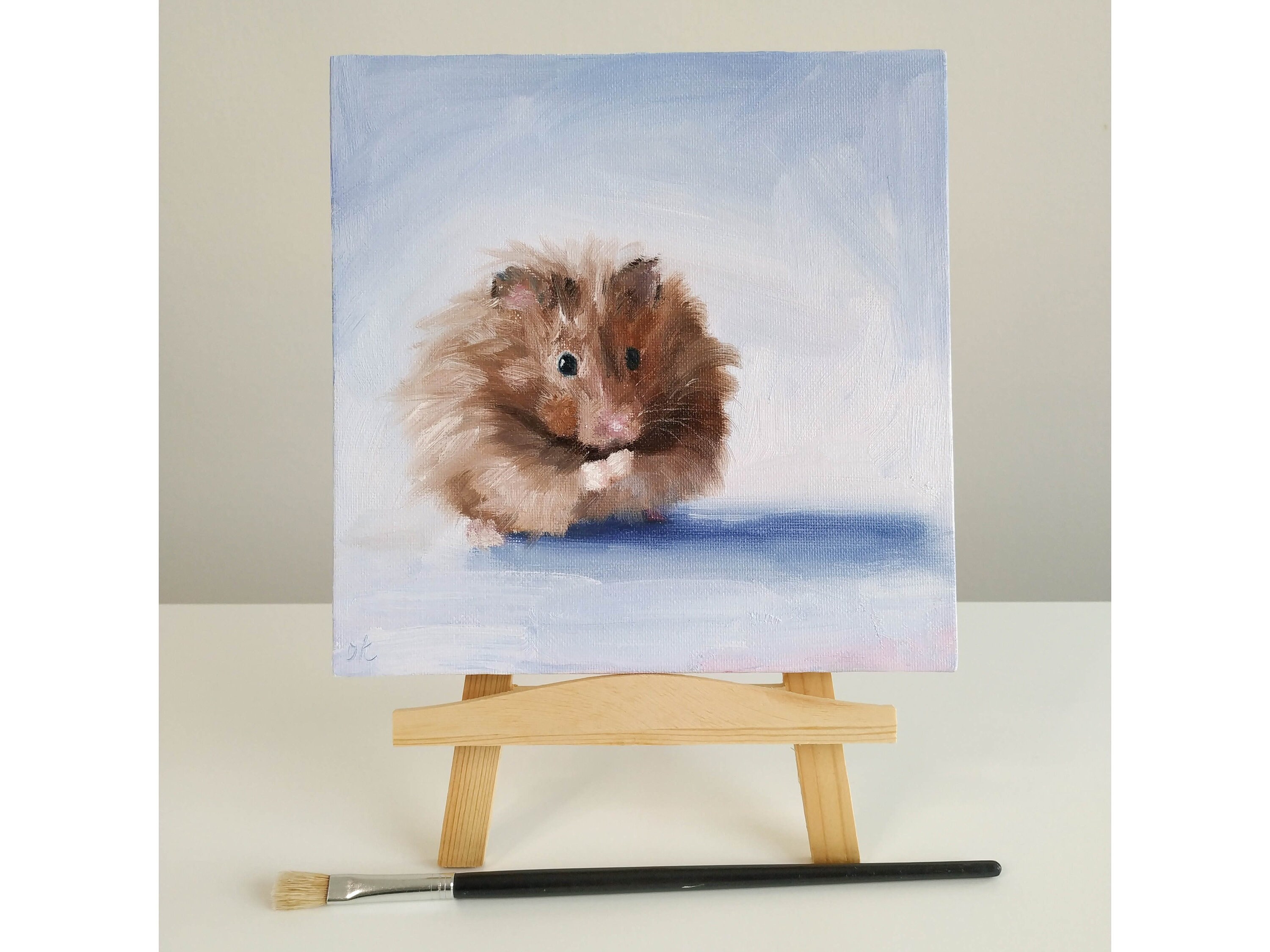Hamster painting Original art Small animal wall art on canvas | Etsy