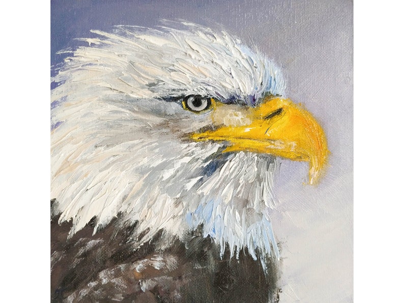 Bald Eagle Painting Original Bird Wall Art on Canvas 8 by | Etsy