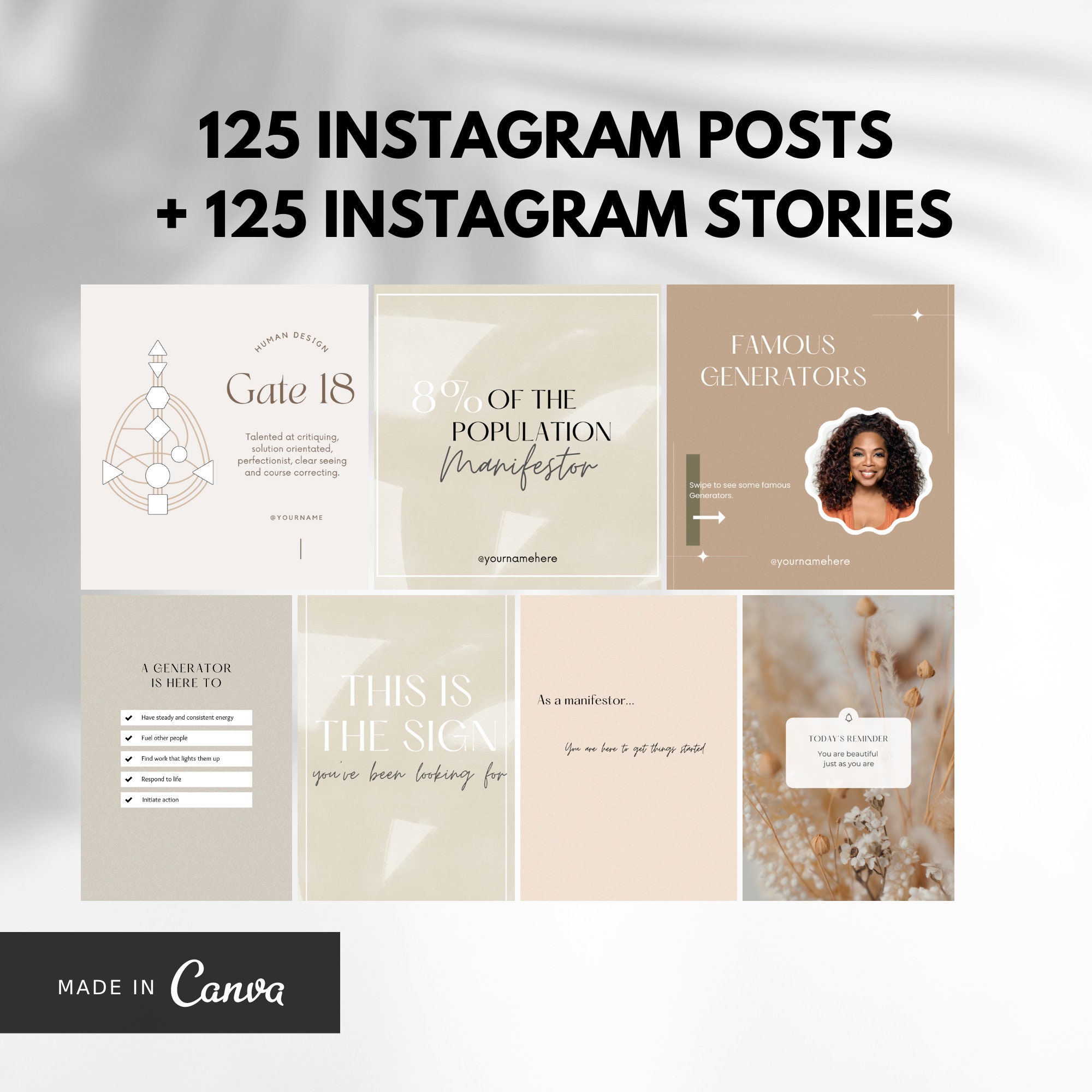 Human Design, Instagram Template, Bodygraph, Social Media Template ...