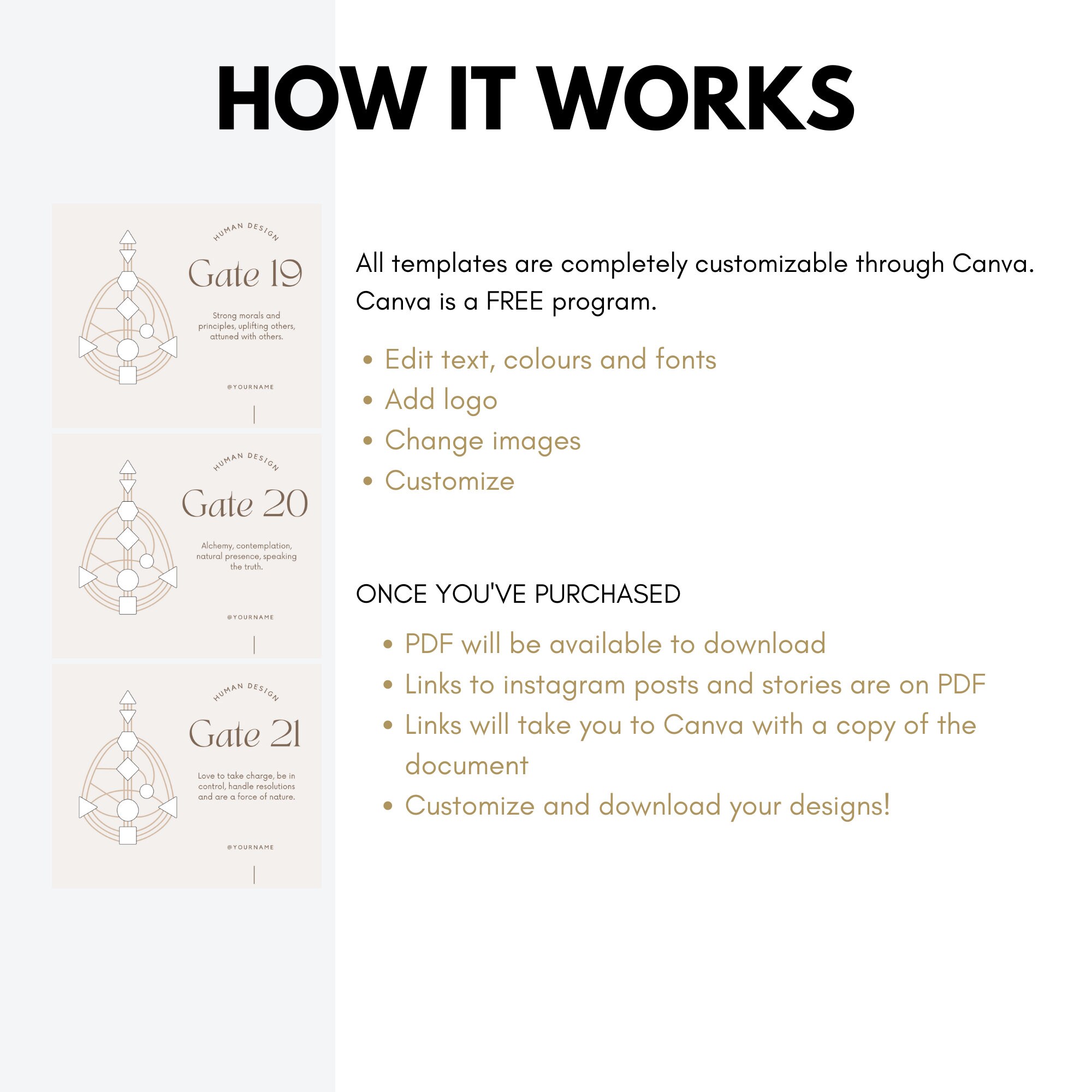 Human Design, Instagram Template, Bodygraph, Social Media Template ...