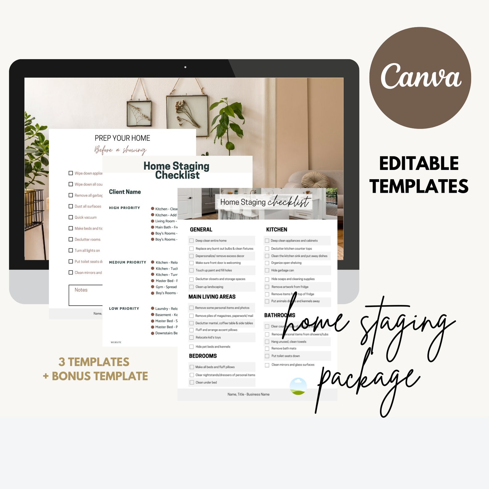 Home Staging Templates Showing Template Realtor Interior - Etsy