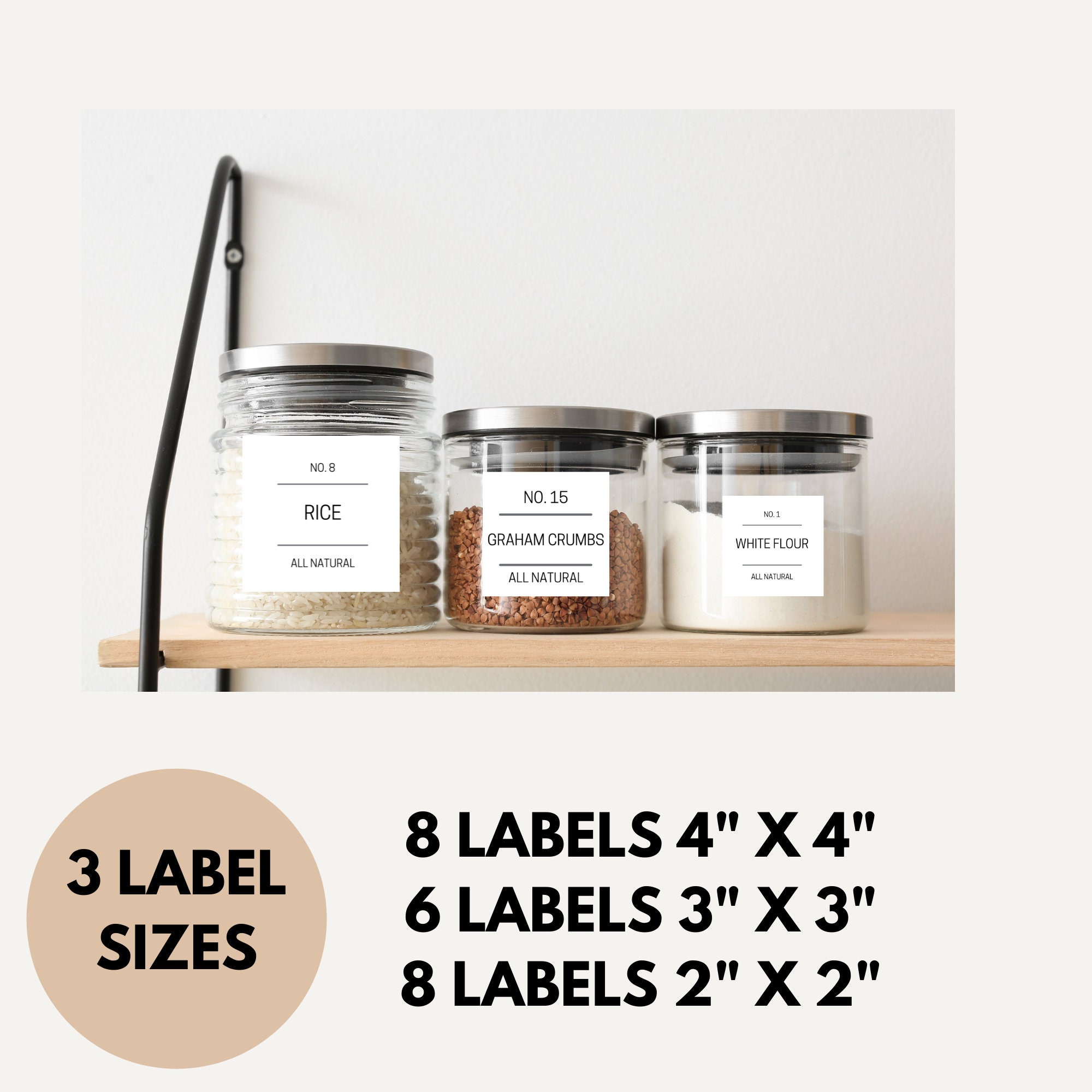 Printable Kitchen Labels | Pantry Label Template | Modern Minimalist ...