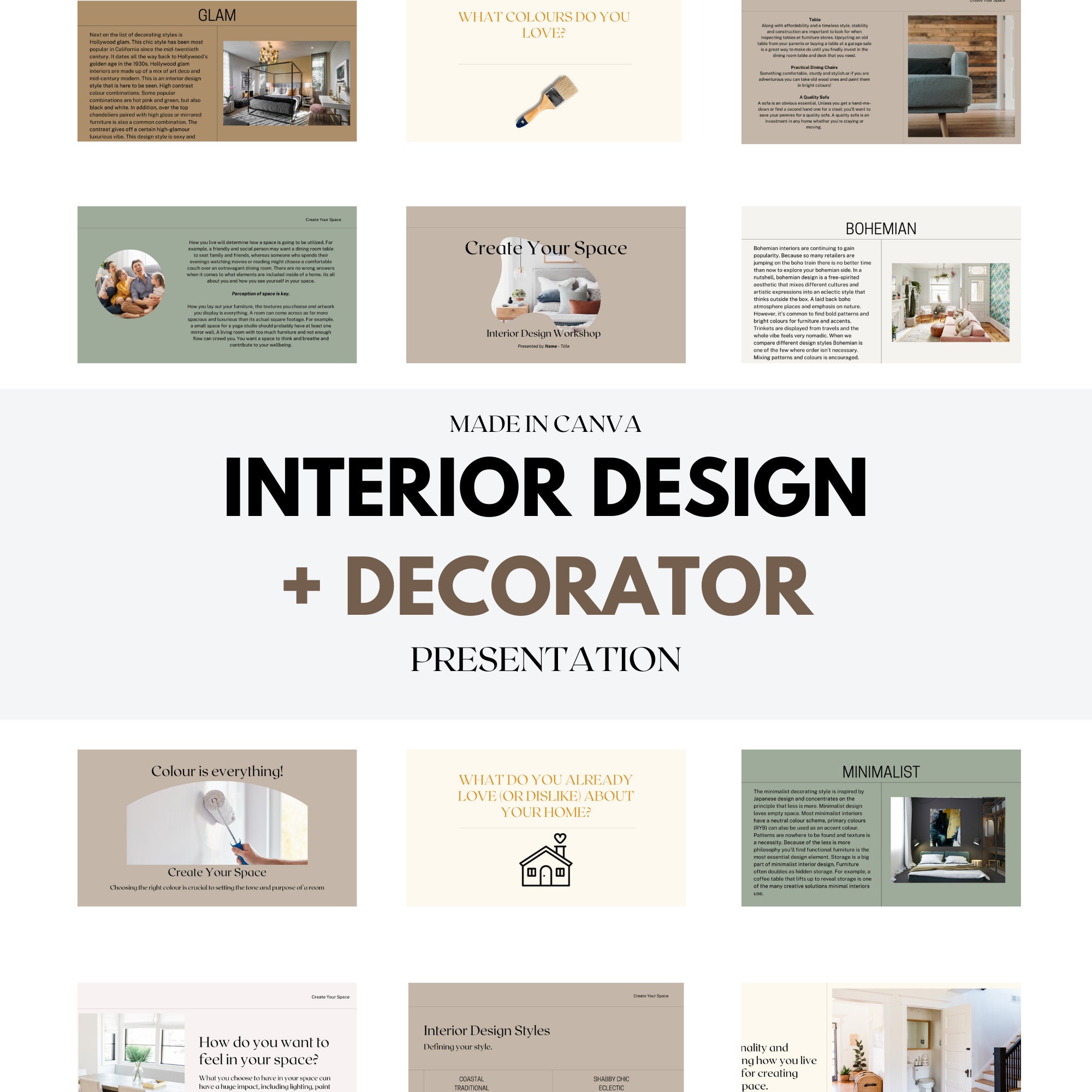 Interior Design Presentation Template | CANVA | Interior Design ...