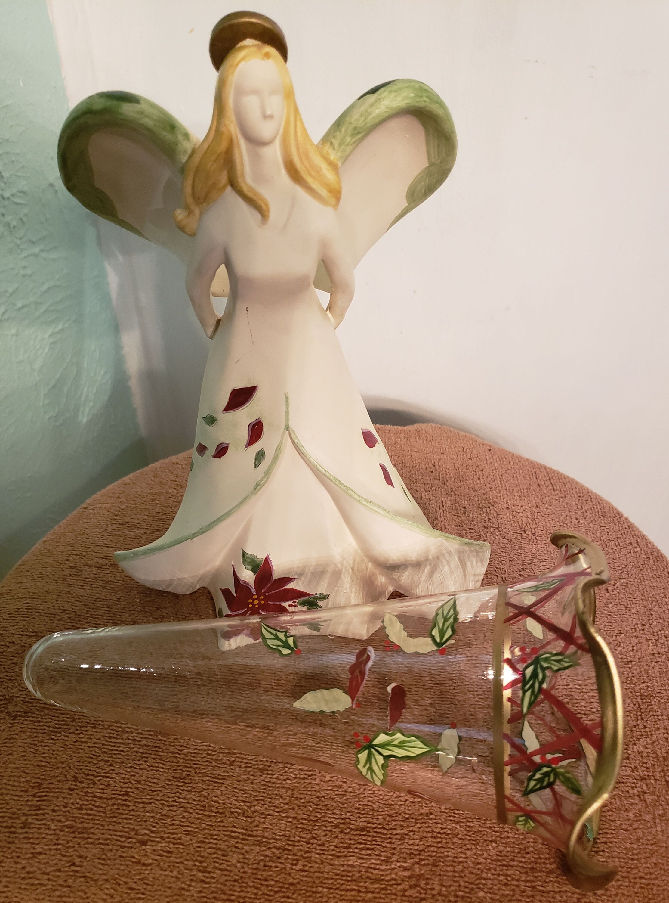 Christmas Angel Flower Vase Sculpted Stylized Modern Glass | Etsy