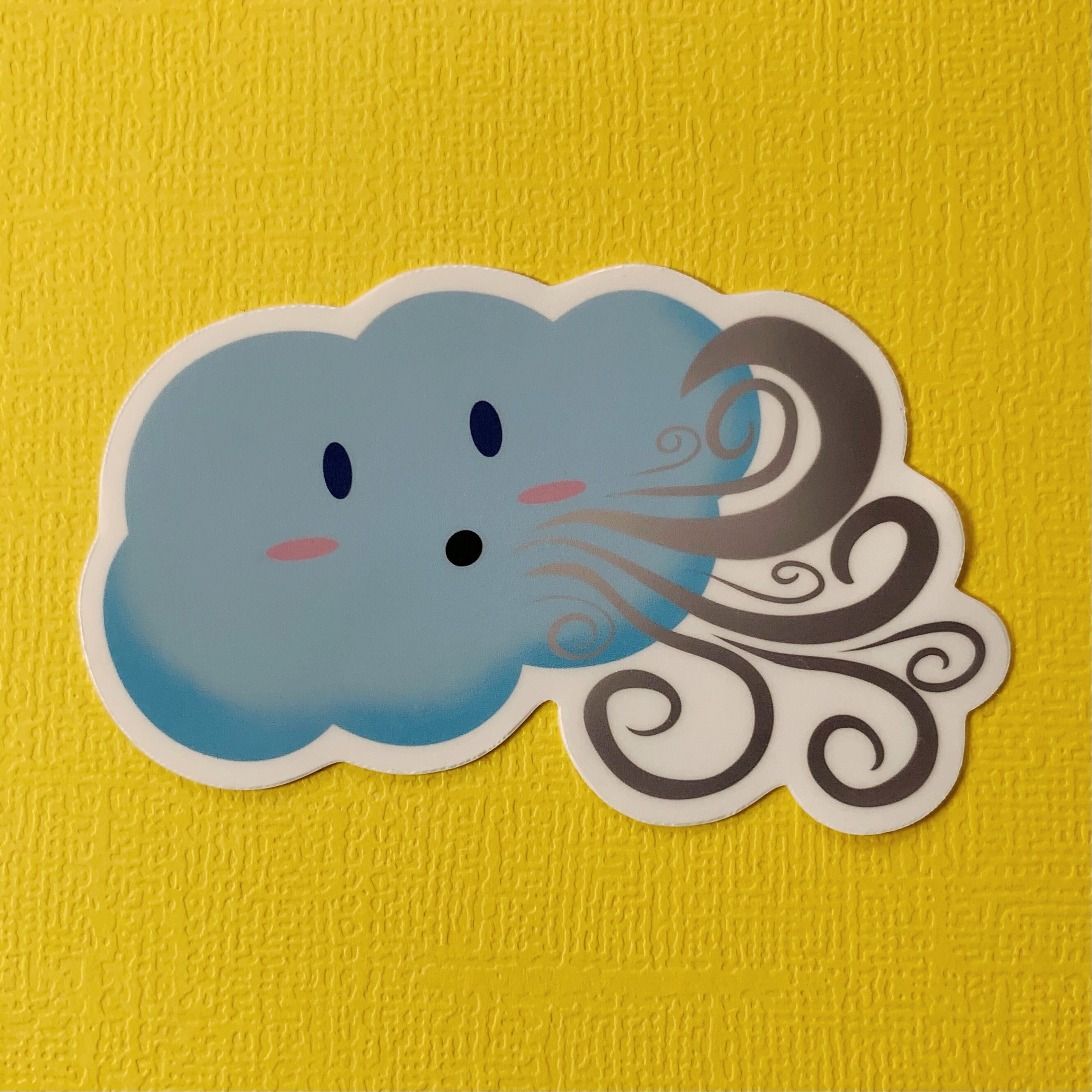 Windy Day Sticker, Cloud Sticker, Laptop Sticker, Waterbottle Sticker ...