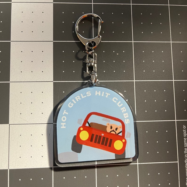 Hot Girls Hit Curbs Keychain, Funny Gift for Her, Bag Decor, Car ...