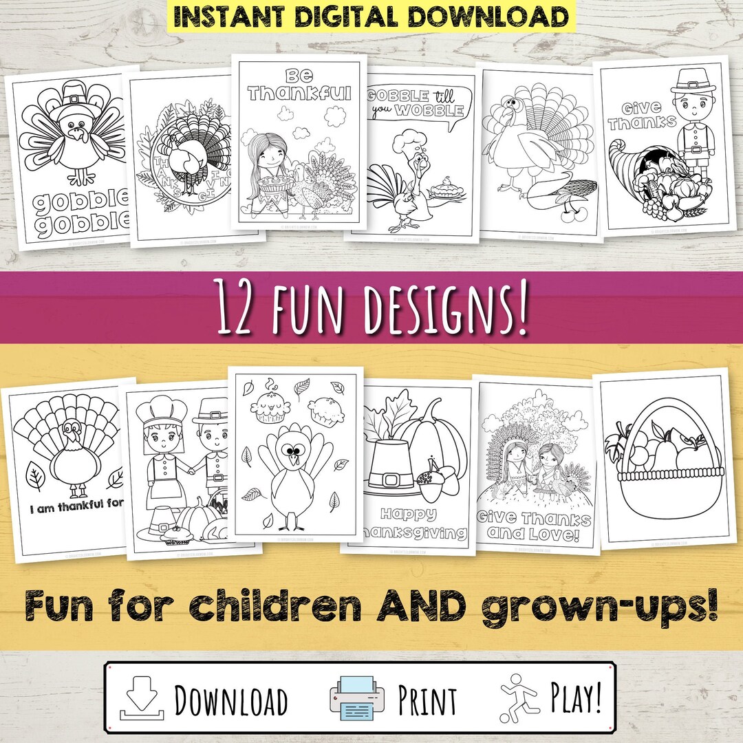 Printable Thanksgiving Coloring Pages Cute Holiday Coloring Sheets ...
