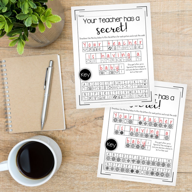 Teacher Pregnancy Announcement Puzzle Worksheet (digital Download) - Etsy