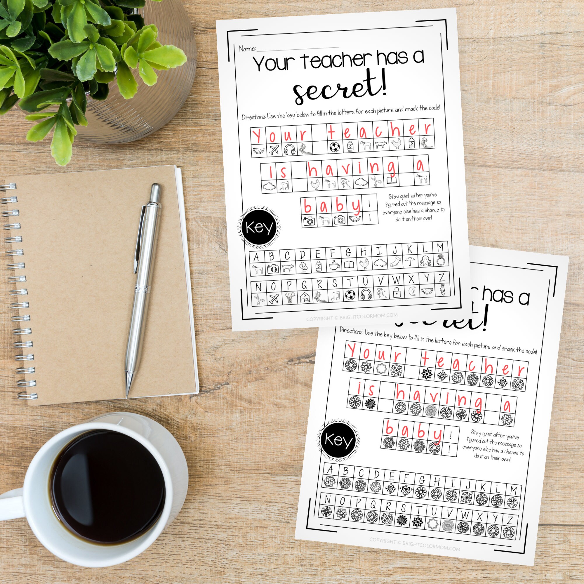 Teacher Pregnancy Announcement Puzzle Worksheet (digital Download) - Etsy