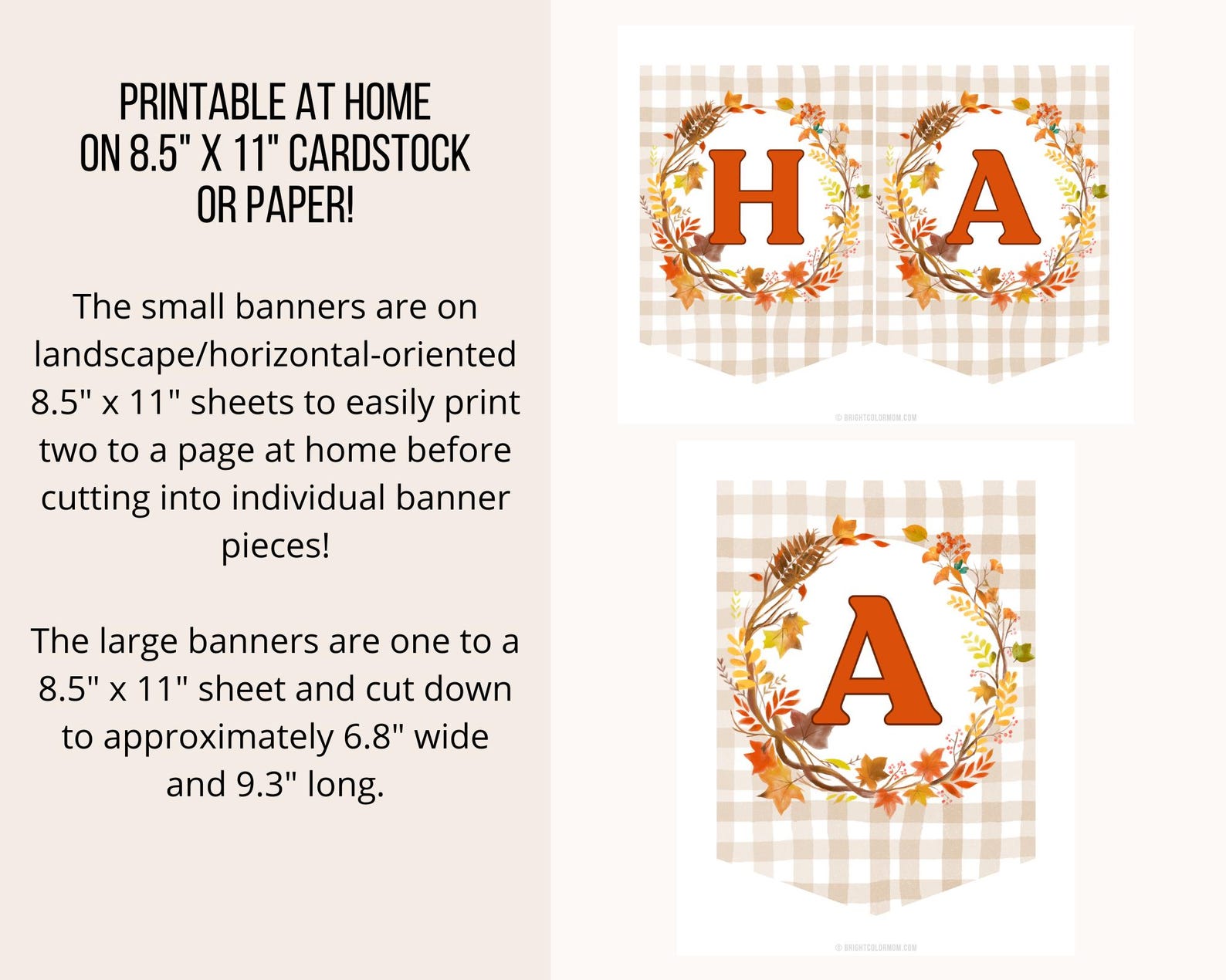 Printable Happy Thanksgiving Banner, PDF Thankful Harvest Flags, PNG ...