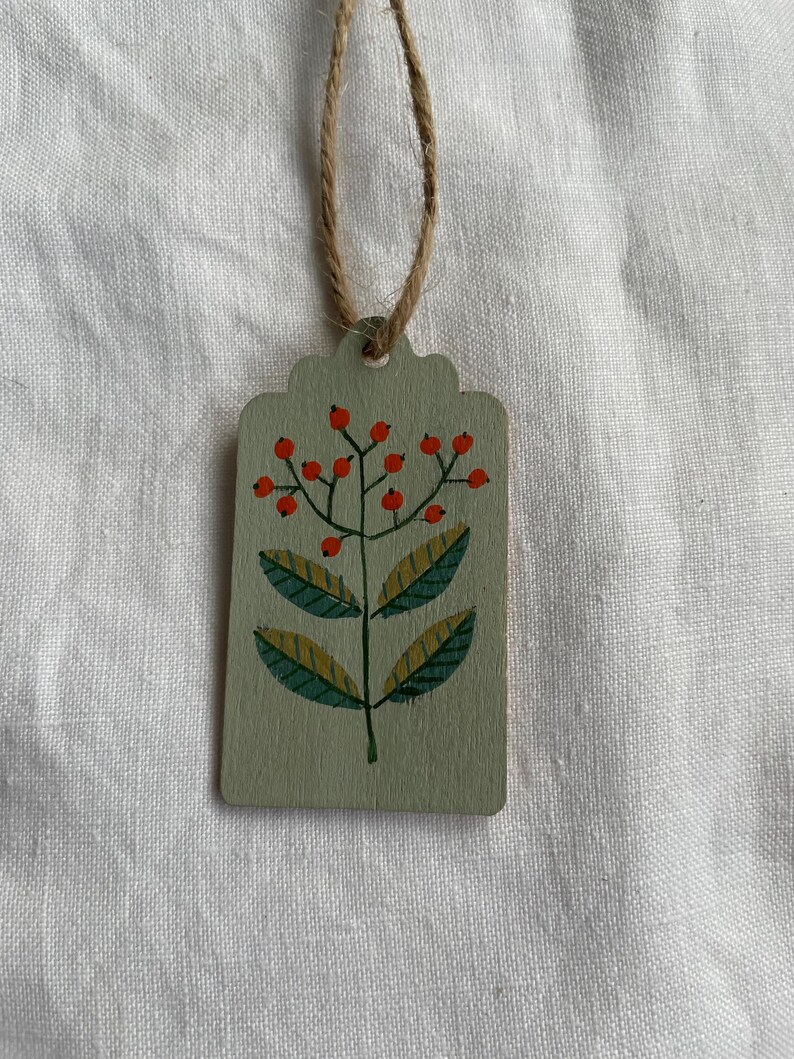 Set of 4 Hand Painted Wooden Gift Tags - Etsy