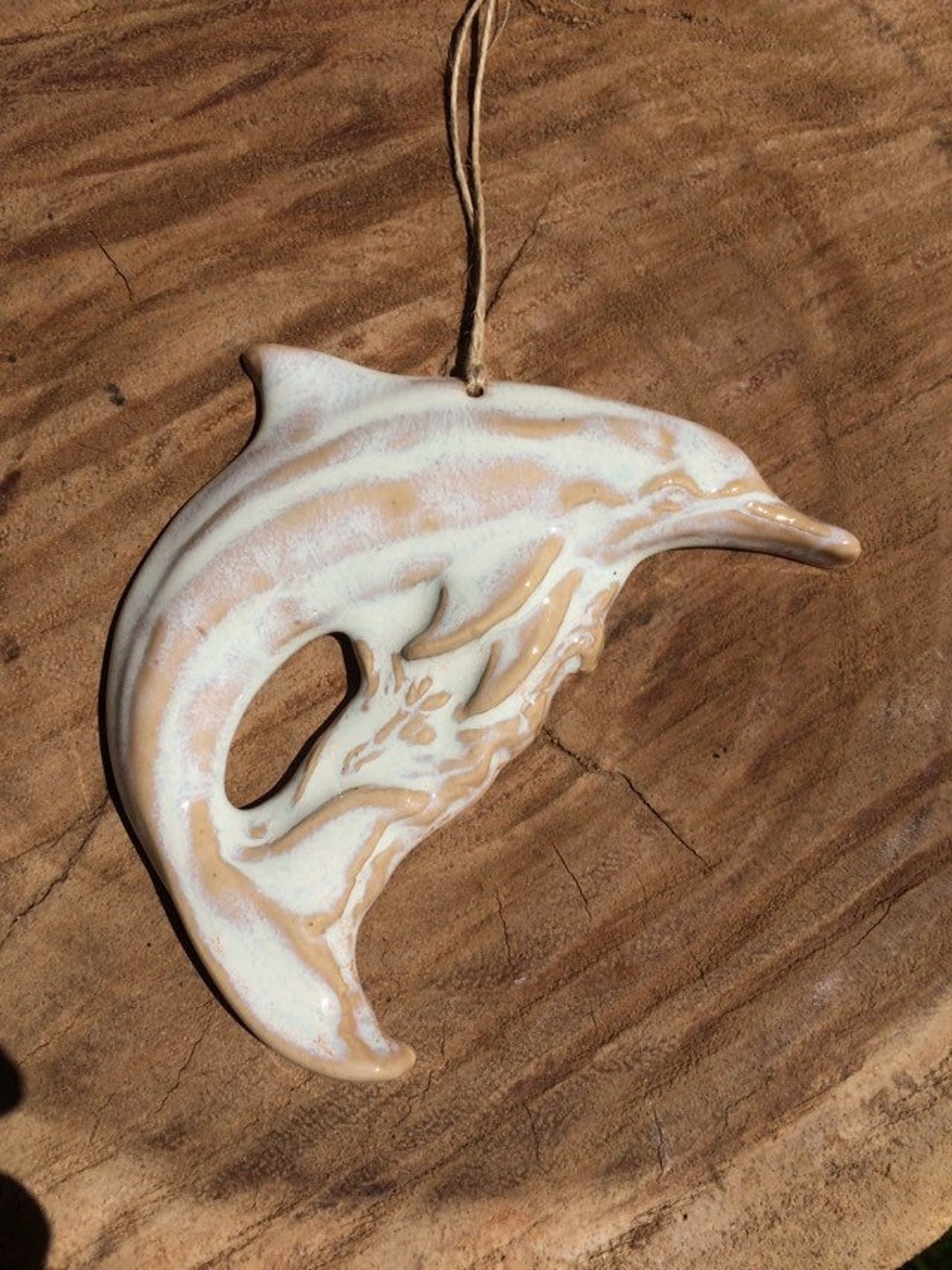 Pottery Dolphin Ornament Hawaiian Spinner Dolphin Handmade Pottery ...