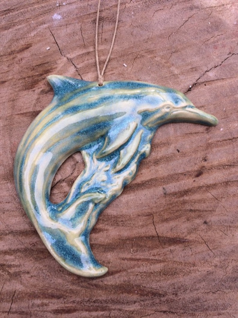 Pottery Dolphin Ornament Hawaiian Spinner Dolphin Handmade | Etsy