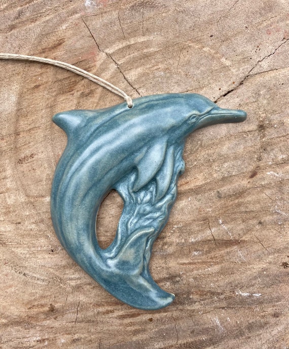 Pottery Dolphin Ornament Hawaiian Spinner Dolphin Handmade - Etsy