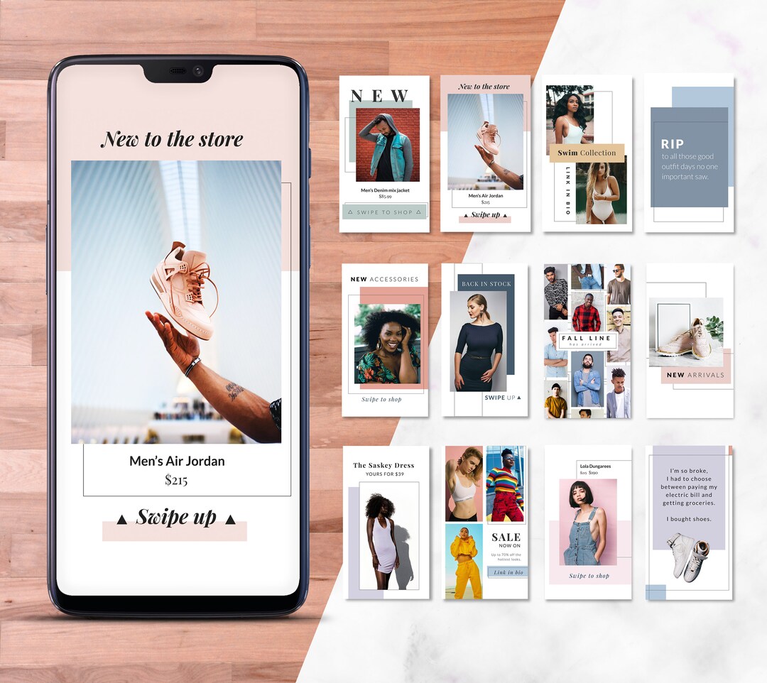 Instagram Story Template Bundle Ecommerce Bundle 12 Editable Files ...