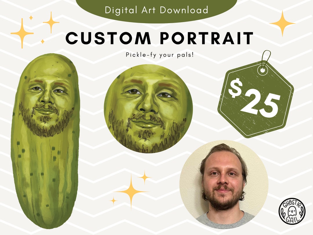 Custom Pickle Portrait, Digital Product, Personalized Art, Commission, Pickle Art - Etsy