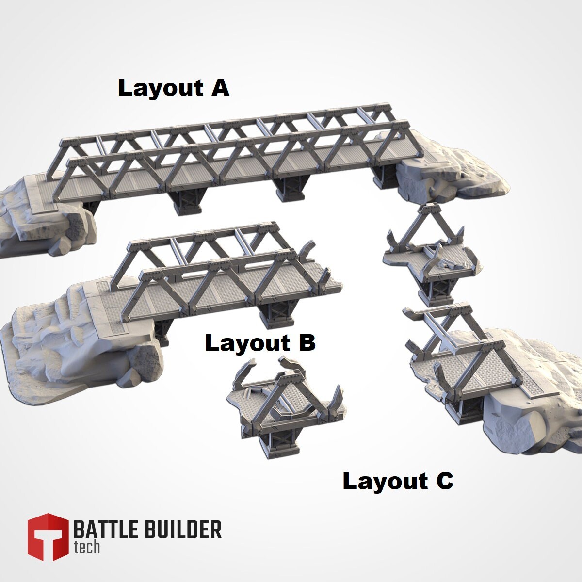 Modular Metal Truss Bridges Scifi Terrain 3D Printed PLA | Etsy