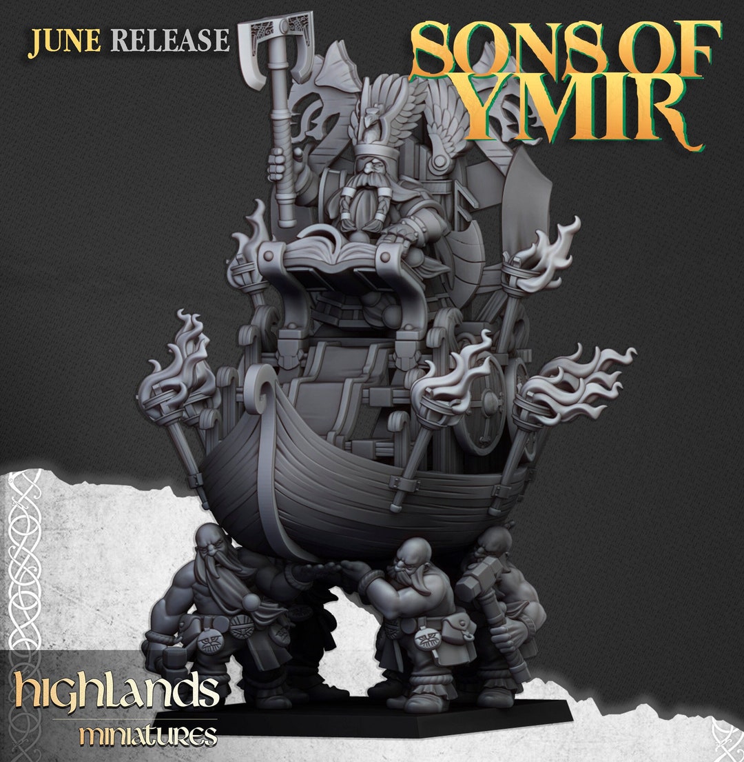 Dwarf King on Throne - Sons of Ymir - Highlands Miniatures - Etsy