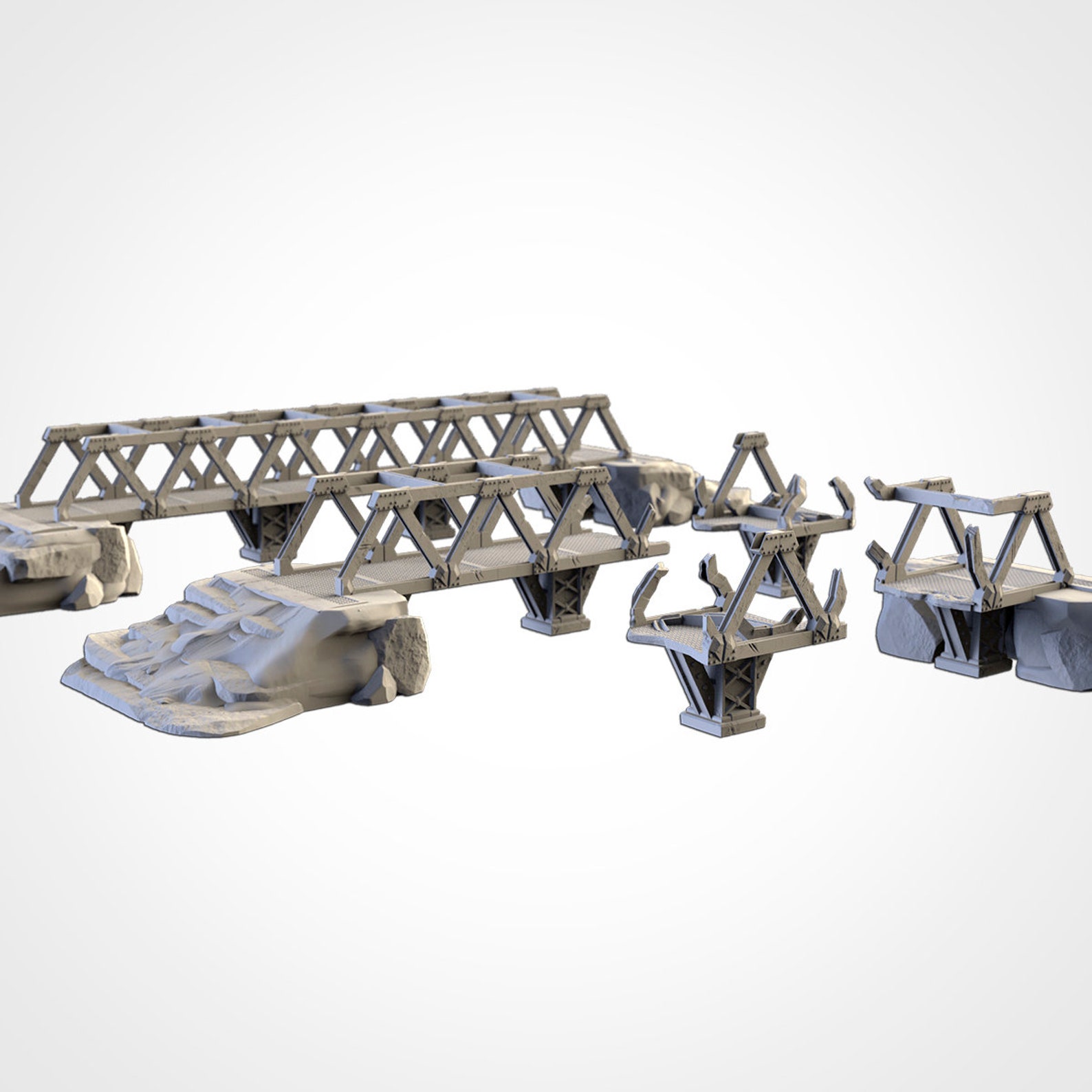 Modular Metal Truss Bridges - Scifi Terrain - 3D Printed PLA Plastic - Etsy