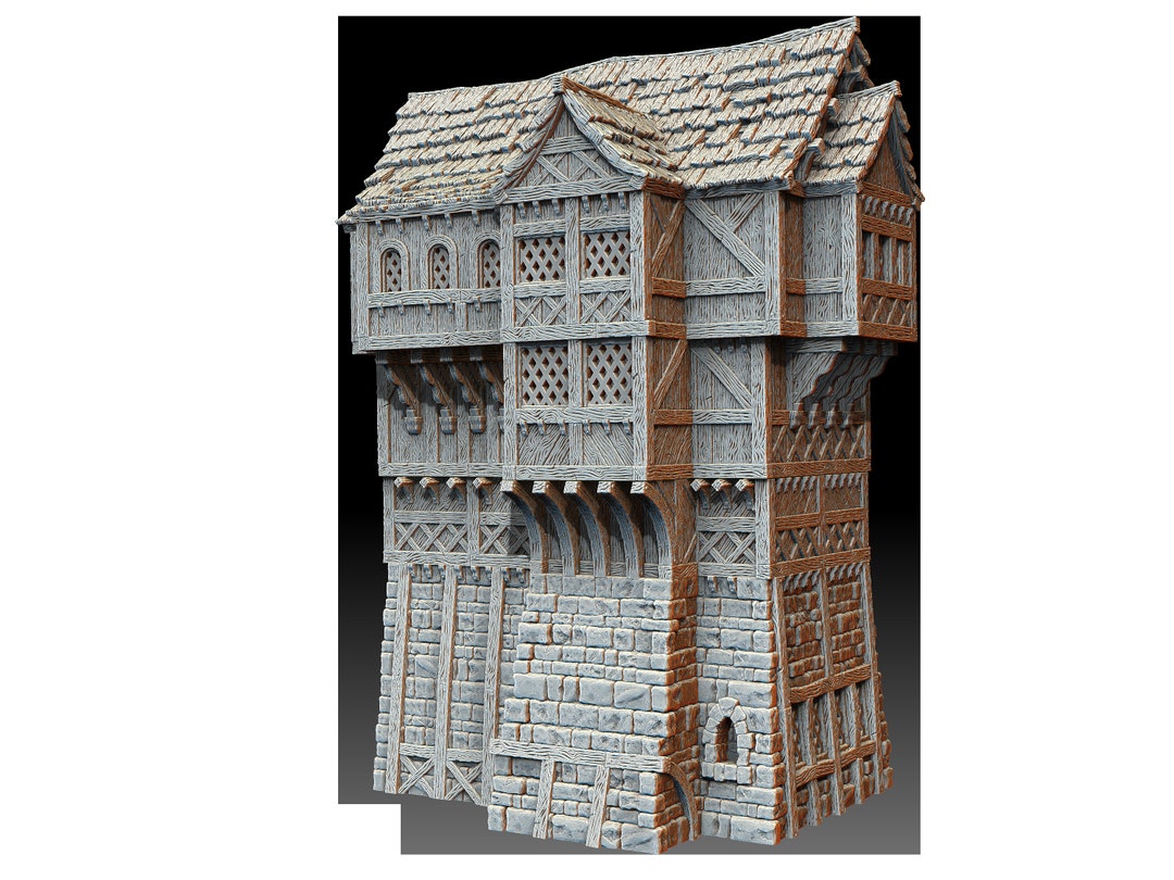 Leichheim Commoners Greathouse Medieval Terrain 3D Printed PLA Plastic ...