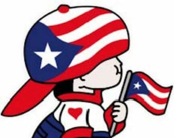 Puerto Rico Flag Vinyl Stickers-decals Chica Boricua | Etsy