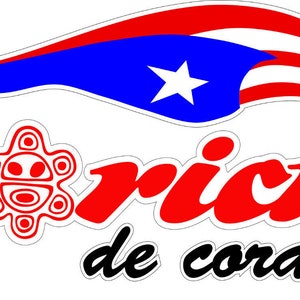 Puerto Rico Flag Vinyl Stickers-decals, Boricua De Corazon #12 - Etsy