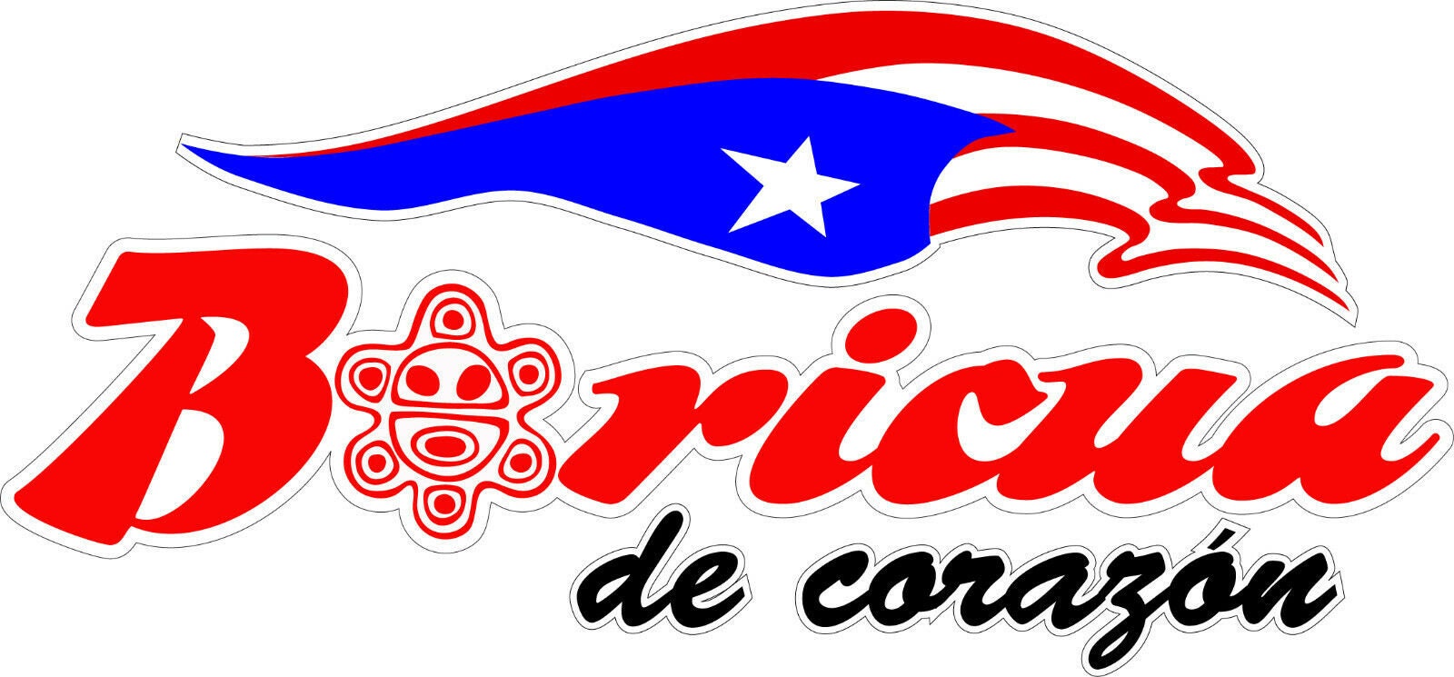 Puerto Rico Flag Vinyl Stickers-decals Boricua De Corazon - Etsy