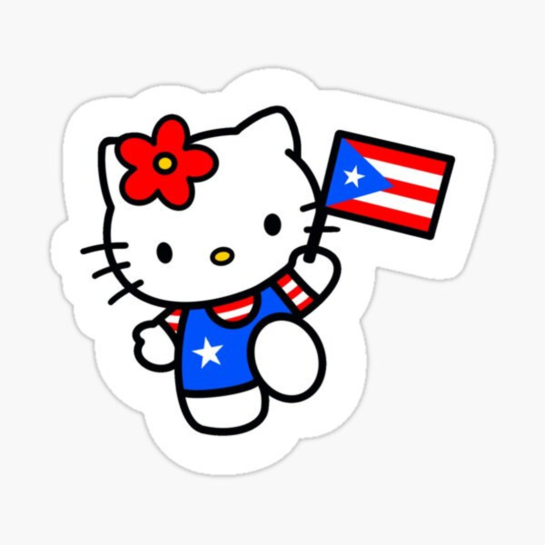 Puerto Rico Flag-hello Kitty- PR Sticker Decal,hello Kitty Boricua #53 ...