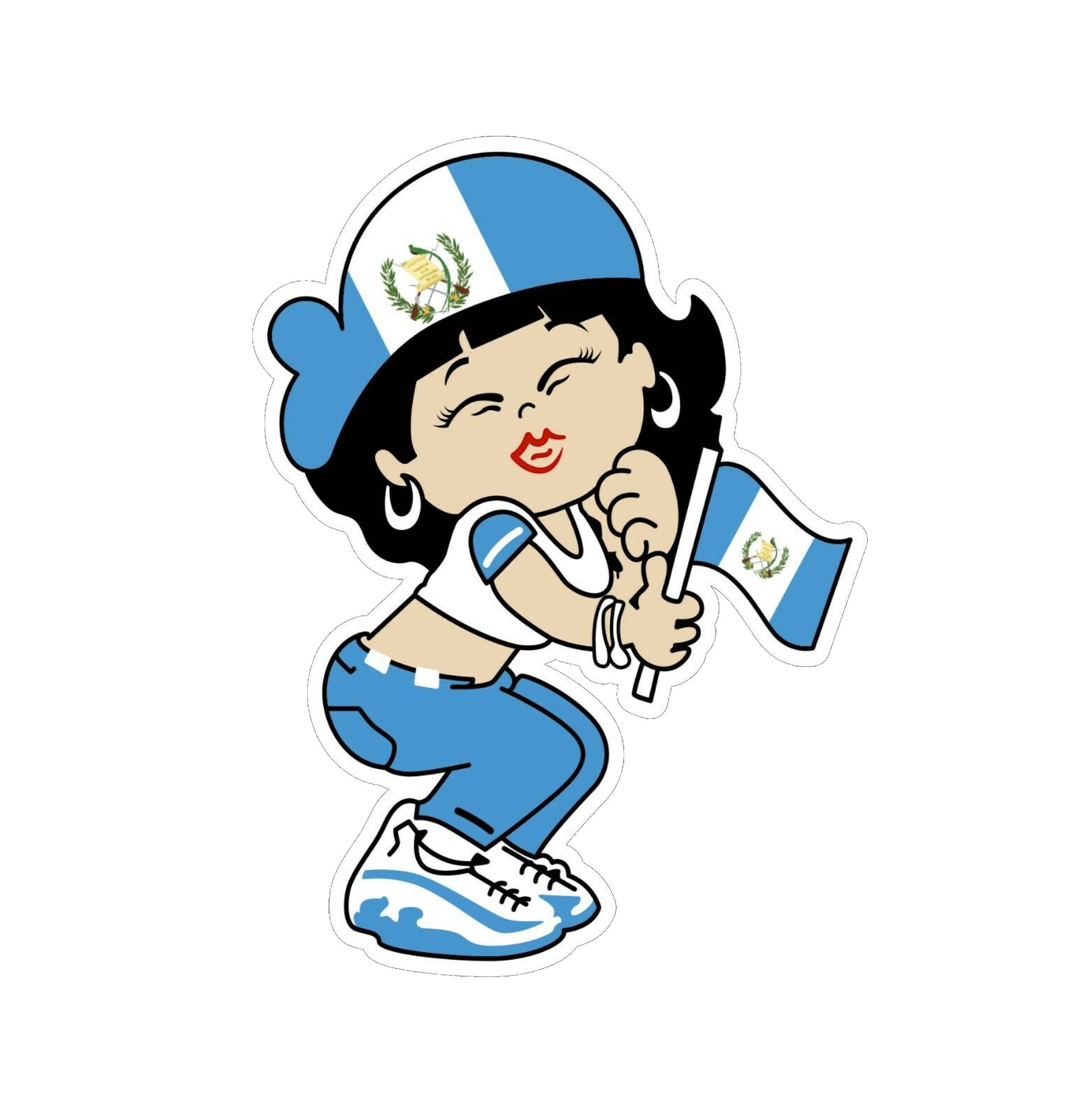 Guatemala Girl Decal Guatemalan Flag Decal Car Window, Chica Bandera ...