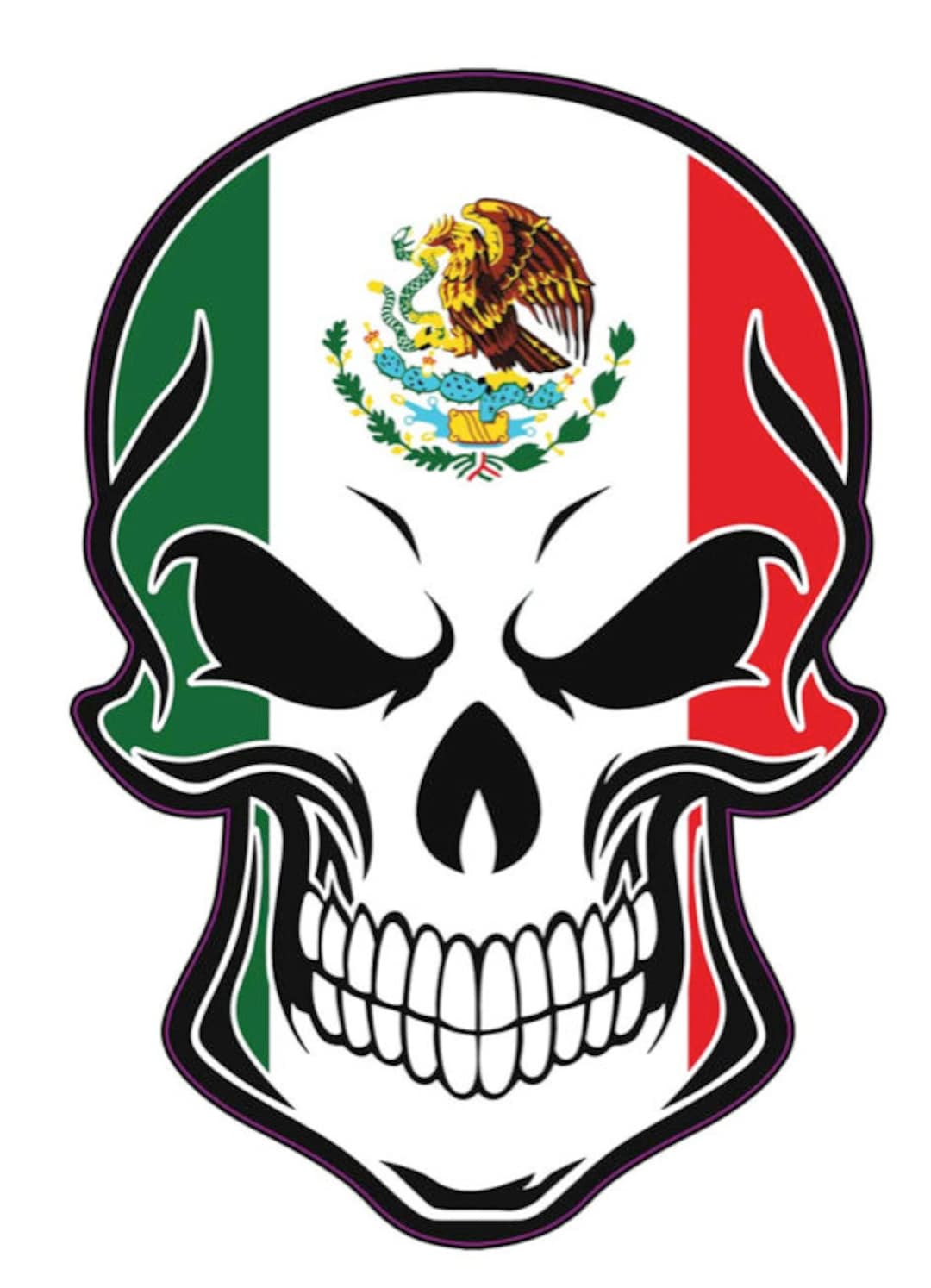 Mexico Flag Vinyl Stickers-decals, Bandera Mexico, Calavera Mexico - Etsy