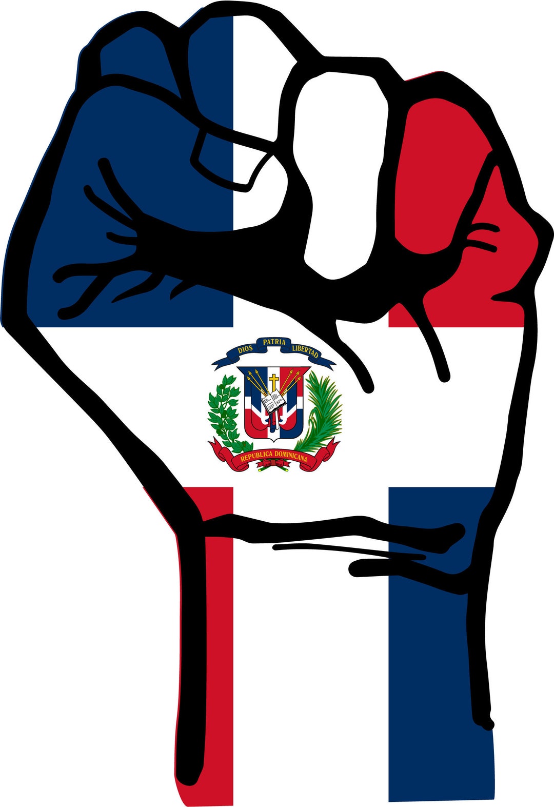 Dominican Republic Fist Flag Vinyl Stickers-decals, Calcomania Puño ...