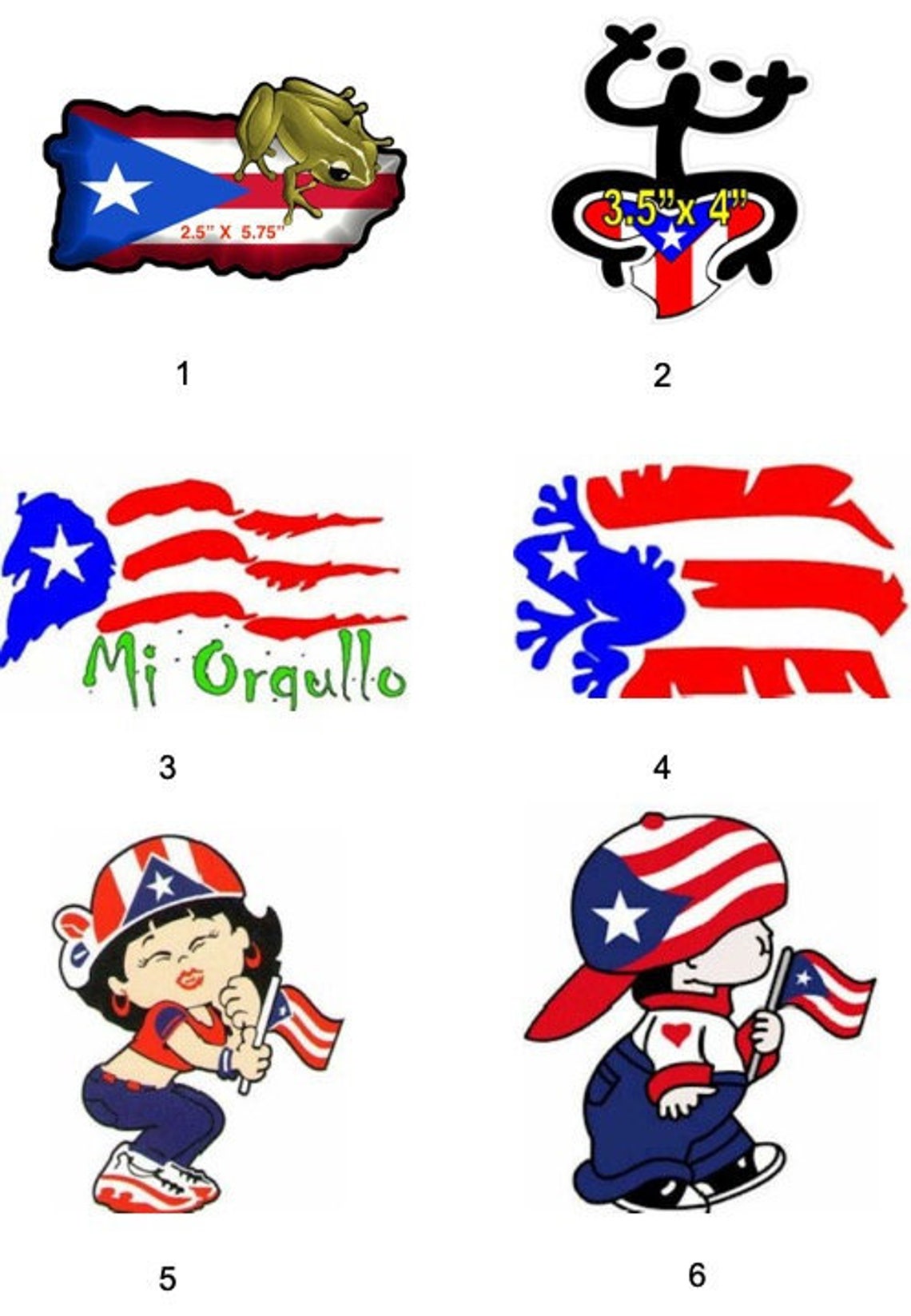 Puerto Rico Flag Vinyl Stickers-decals Choose 2 Stickers From | Etsy