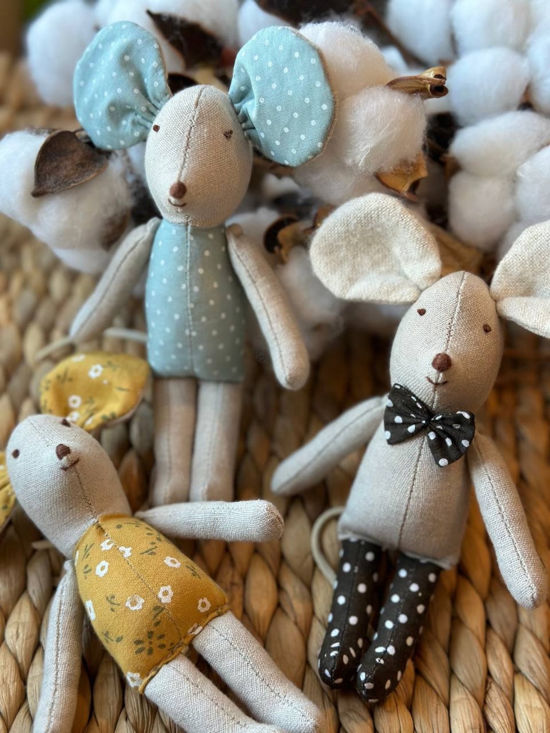 Dollhouse Mouselinen Mouse Toymouse Family Dollcotton Mouseminiature ...