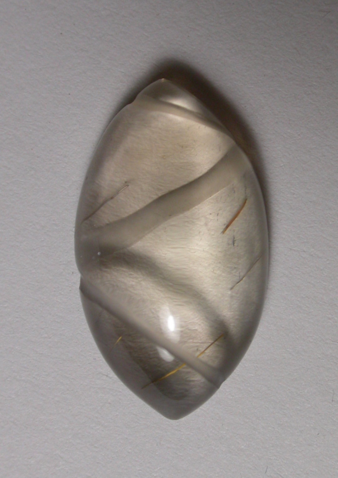 Rutilated Quartz Grooved Cabochon, Hand Carved, Wonderful for Jewelry ...