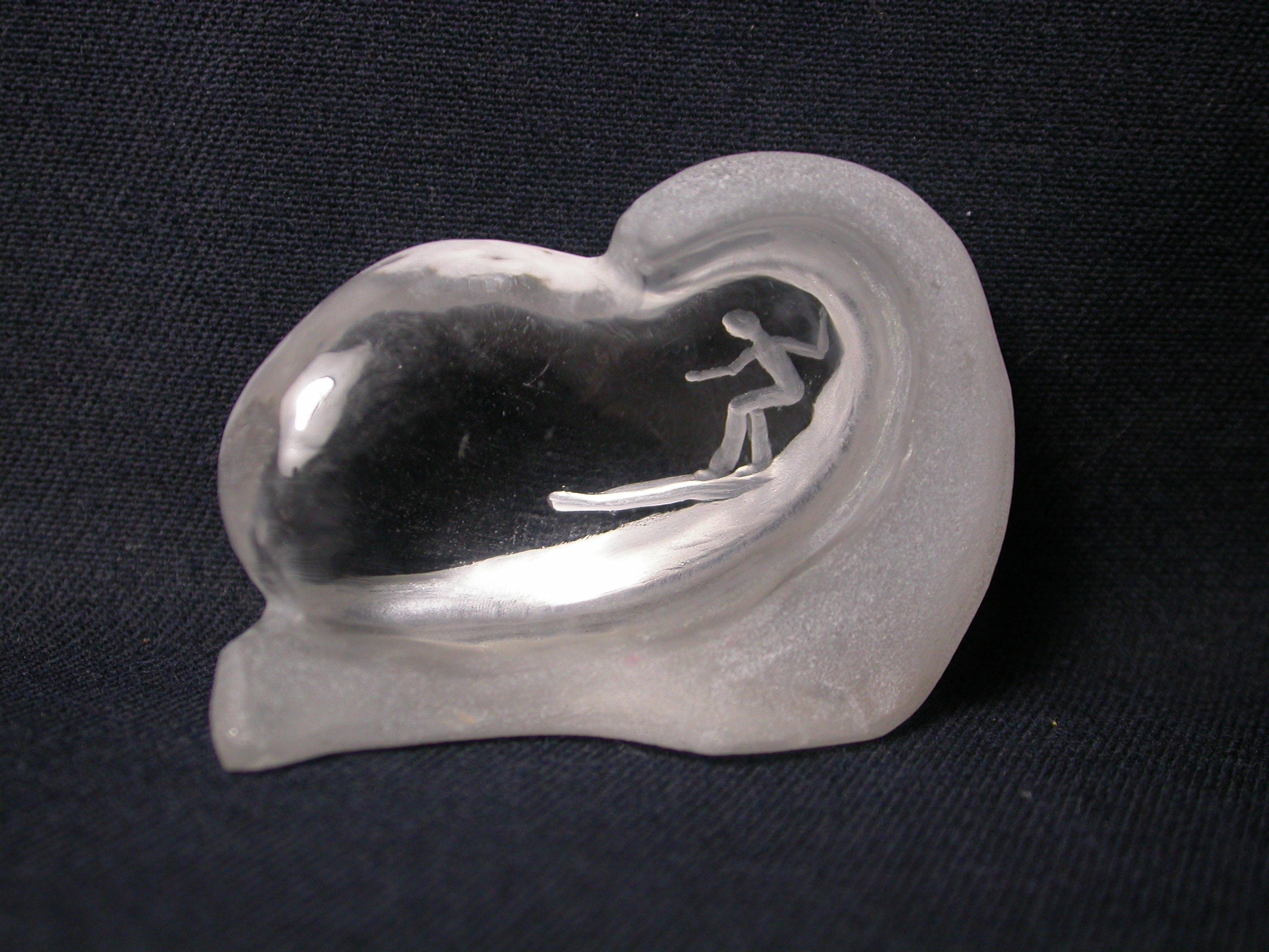 Catching A Wave, Hand Carved in One Piece of Optical Quartz, Statue ...