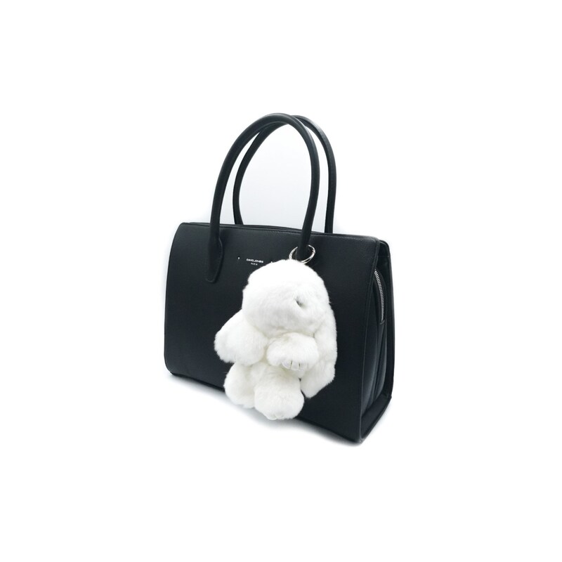 Rabbit Fur Bunny Keychain - Etsy