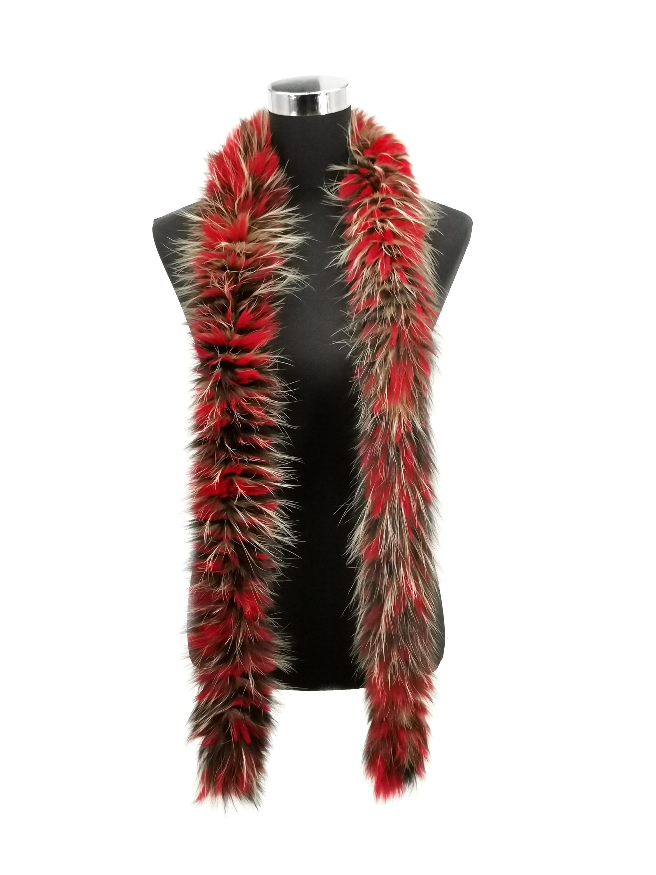 REAL Fox Fur Red Color Winter 160cm Scarf Natural Neck Warmer Wrap ...