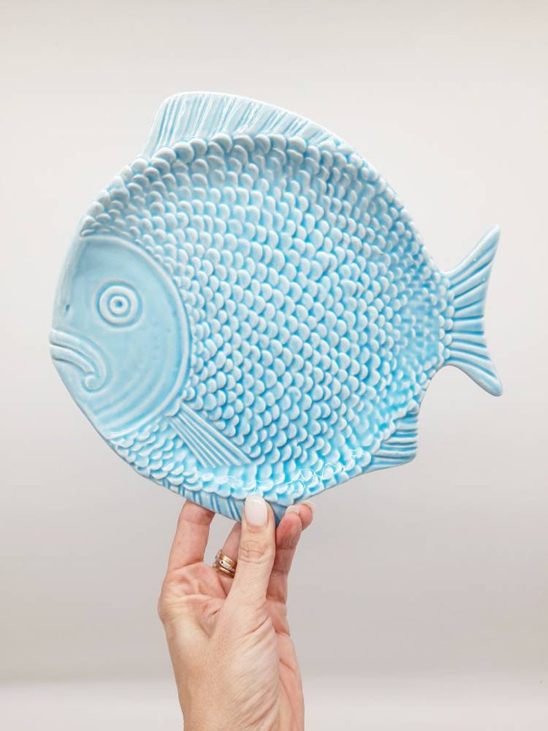 Set of 2 Fish Plates 22 Cm Handmade in Portugal. - Etsy